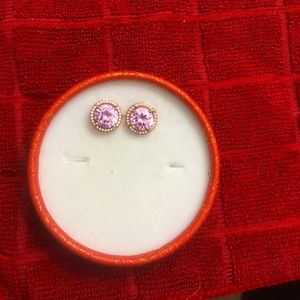 Joan Boyce | Jewelry | Joan Boyce Pink White Zirconia Halo Pierced Set ...